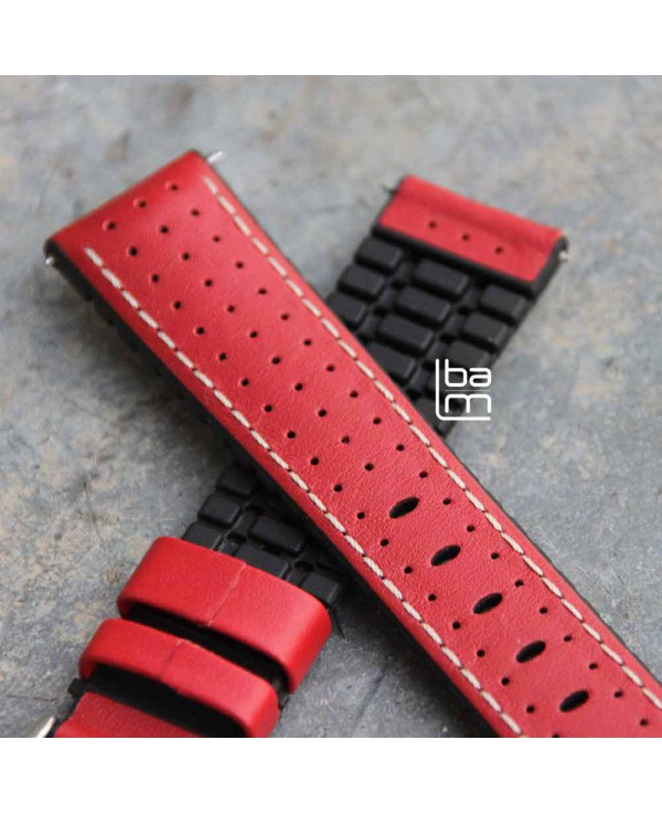 Watchstrap Hirsch TIGER red 22mm