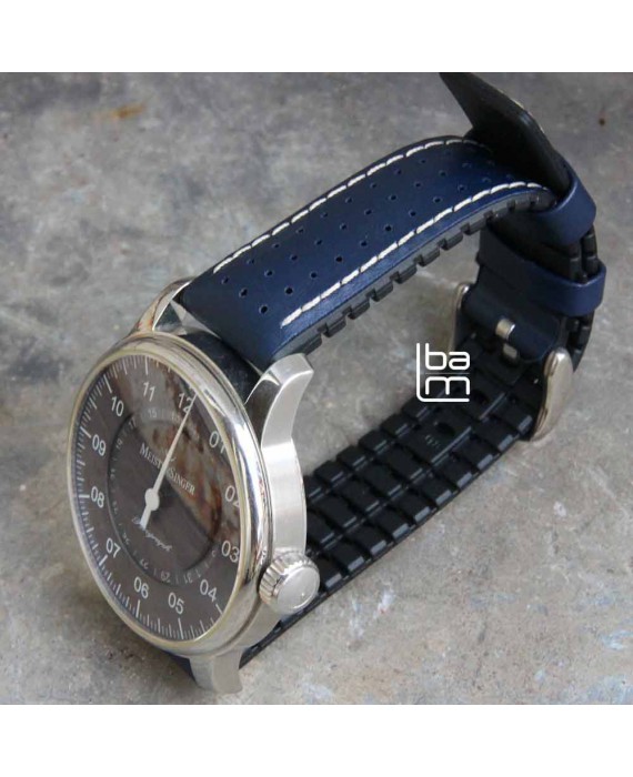 Watchstrap Hirsch TIGER blue 22mm