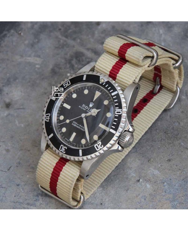 NATO Strap beige and red 18mm