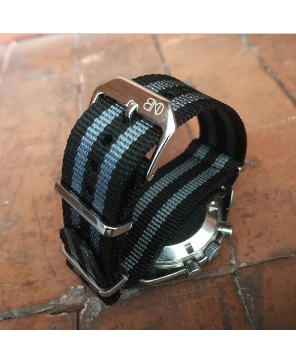 NATO Strap 20mm Black Grey OMEGA speedmaster