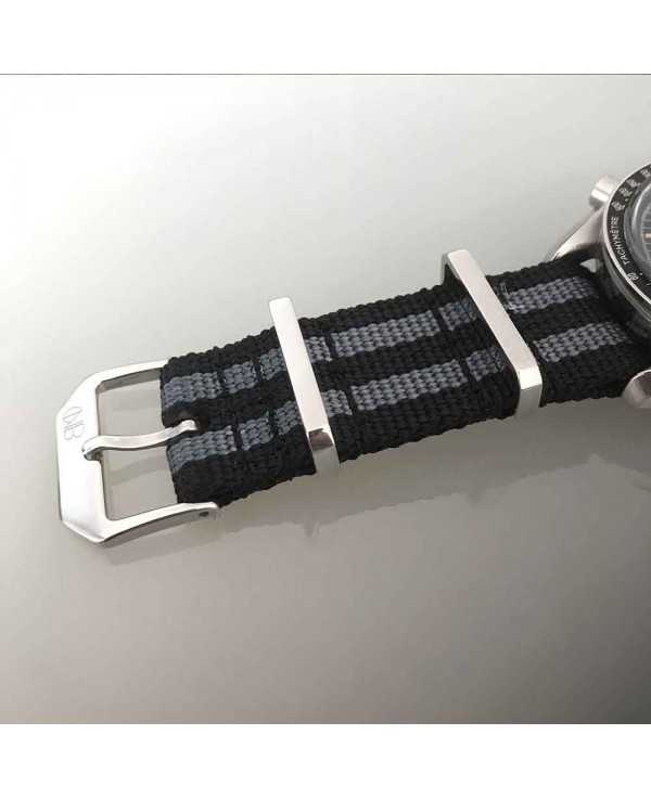 NATO Strap 20mm Black Grey OMEGA speedmaster