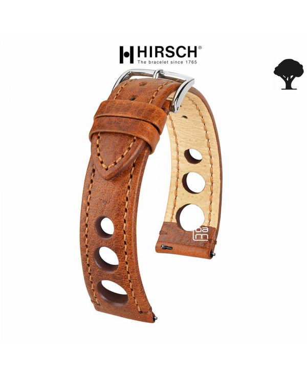 Bracelet Hirsch RALLY marron doré 22mm