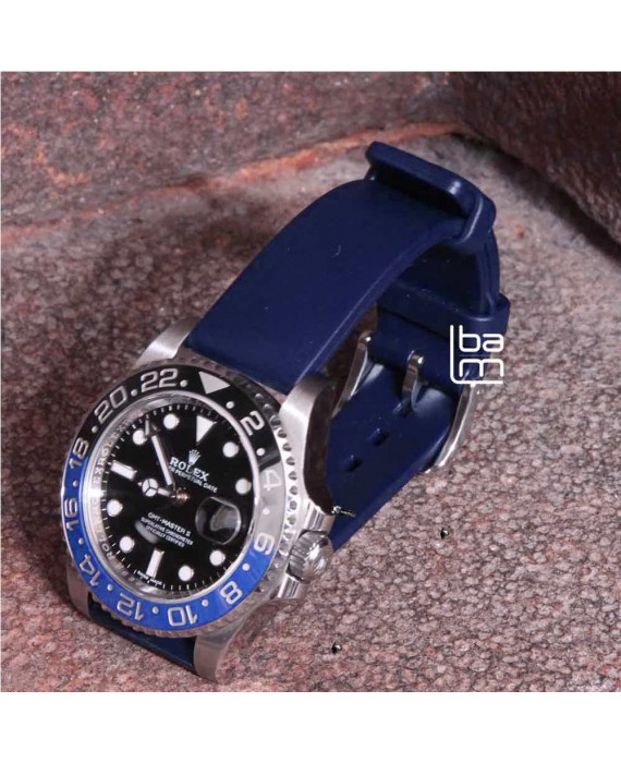 Watchstrap Hirsch PURE Blue 20mm Rubber
