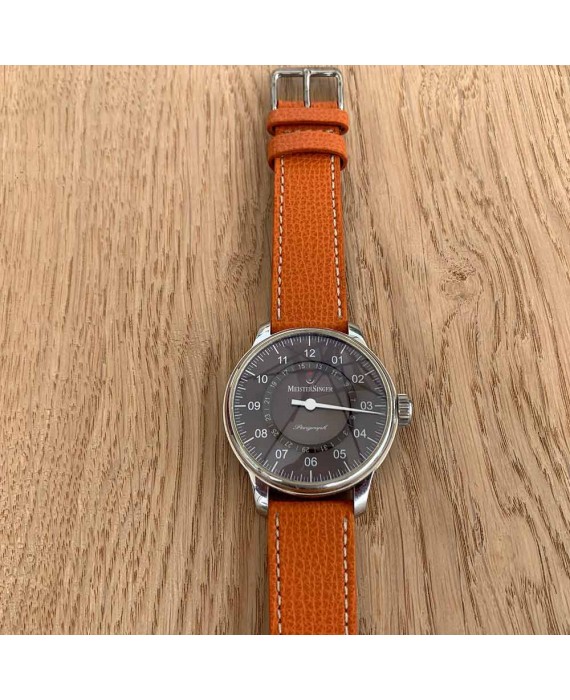 Bracelet structured calf leather 18mm ORANGE Atelier LBAM