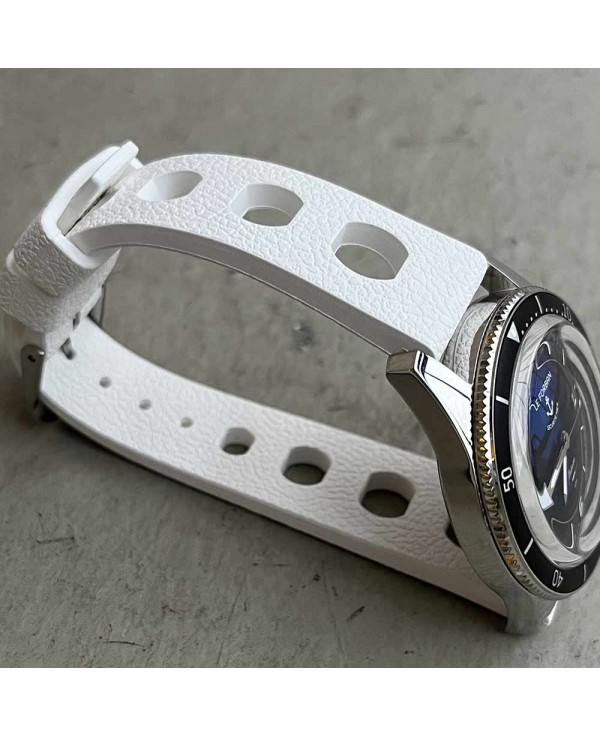 TROPIC Vintage rubber watch bracelet 20mm white - big holes