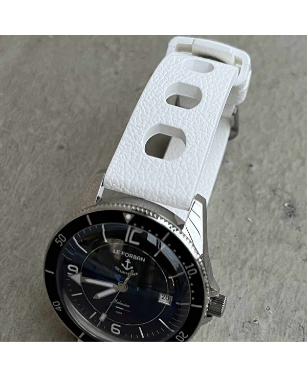 TROPIC Vintage rubber watch bracelet 20mm white - big holes