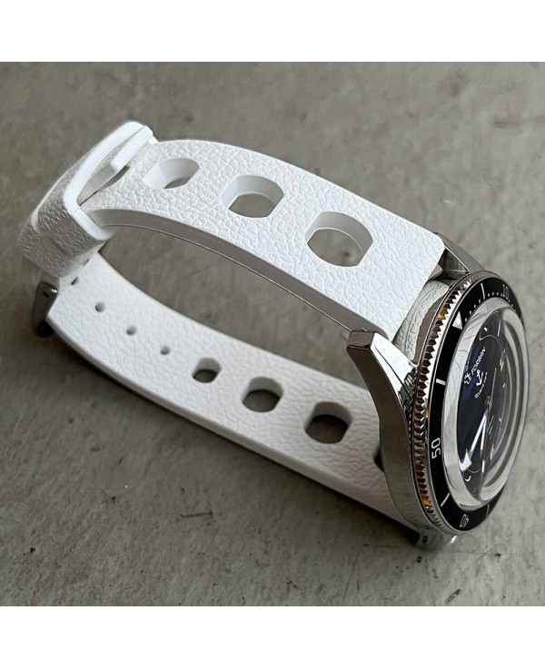 TROPIC Vintage rubber watch bracelet 20mm white - big holes