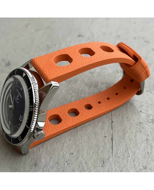 TROPIC Vintage rubber watch bracelet 20mm orange big holes