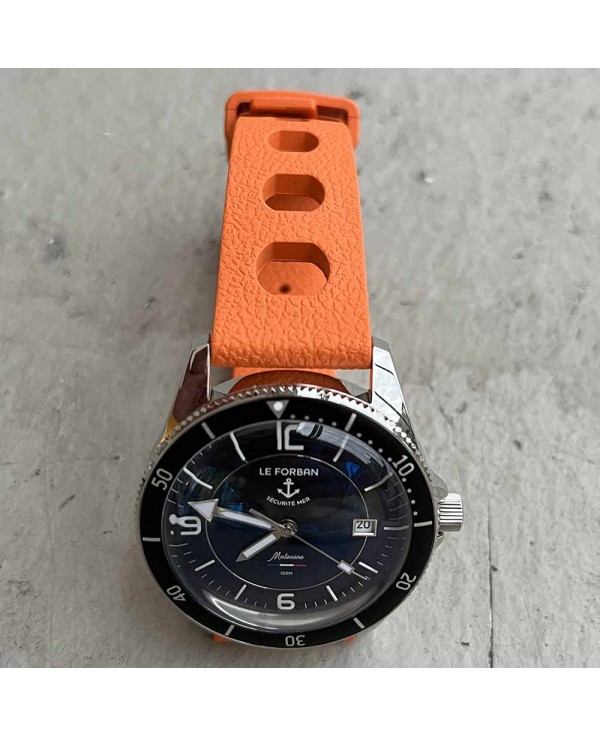 TROPIC Vintage rubber watch bracelet 20mm orange big holes