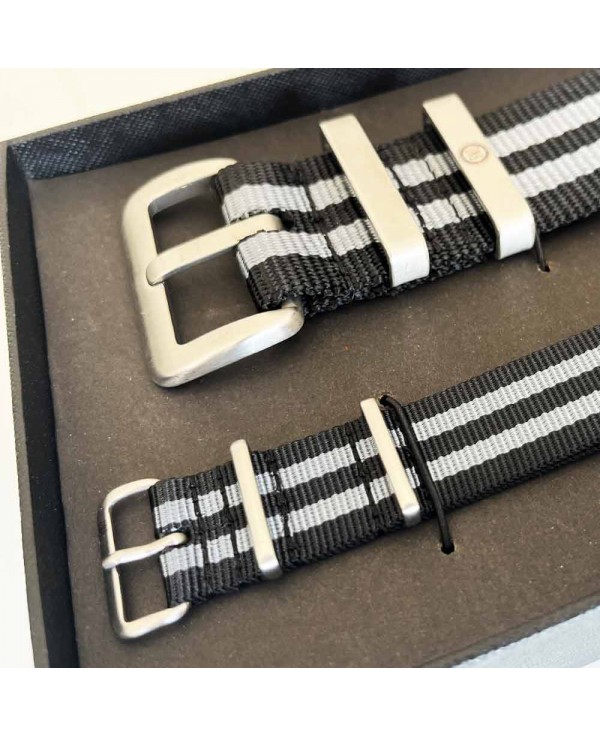 Pack NATO Strap and matching BELT black grey
